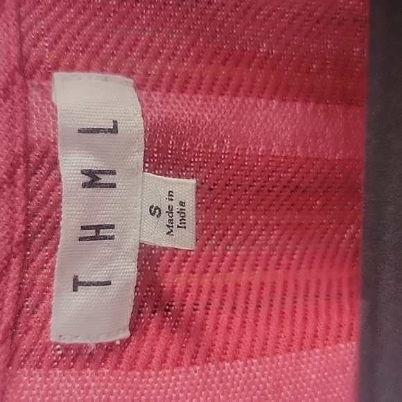 THML | Dresses | Thml Pink Red Orange Stripe Combo Boho Ruffle Sleeve ...